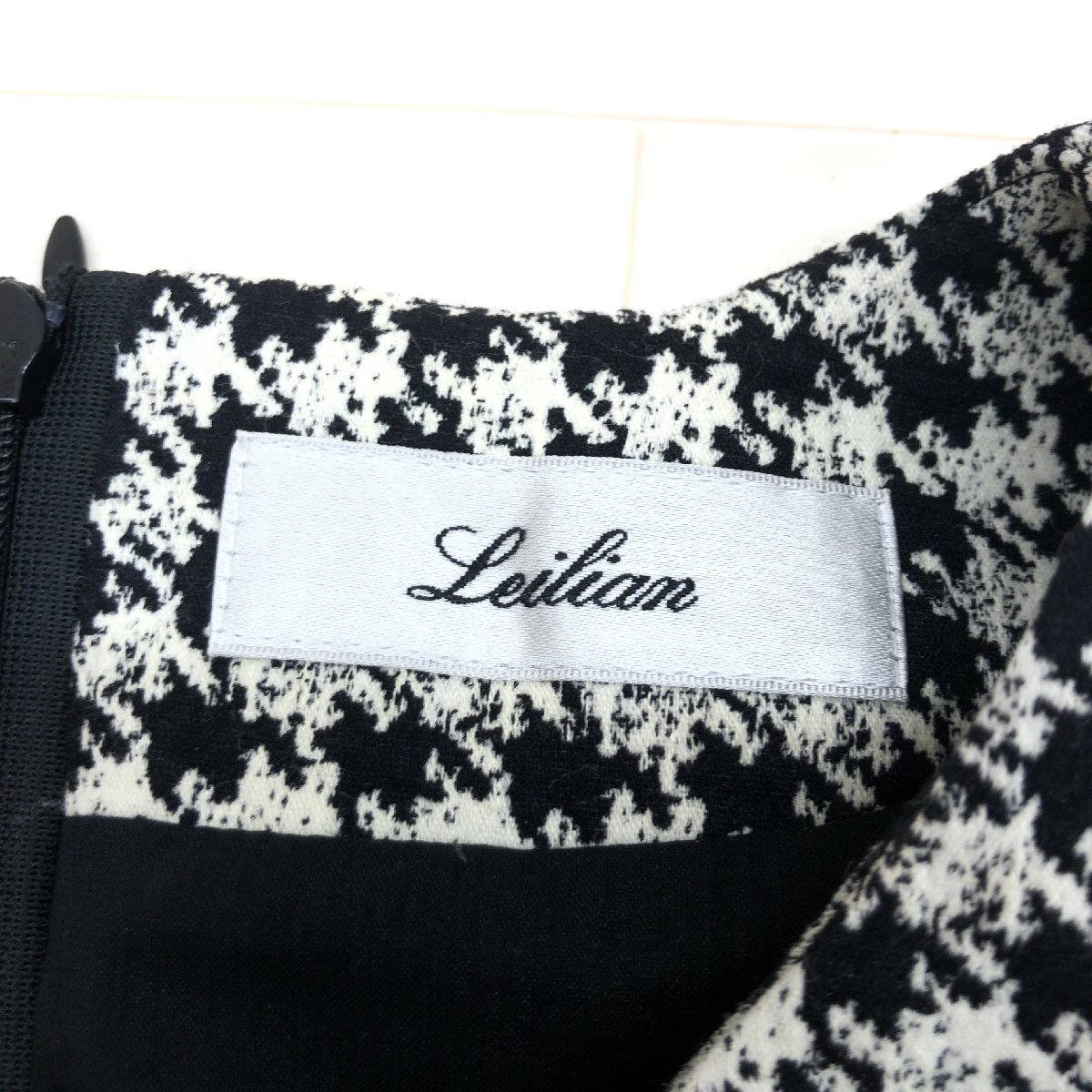 Yahoo!オークション - 美品 Leilian レリアン ハウンドトゥース スト...