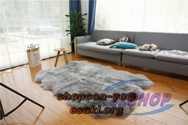 Yahoo!オークション - 特売 人気美品 天然 ムートン ラグ リビング/ベ...