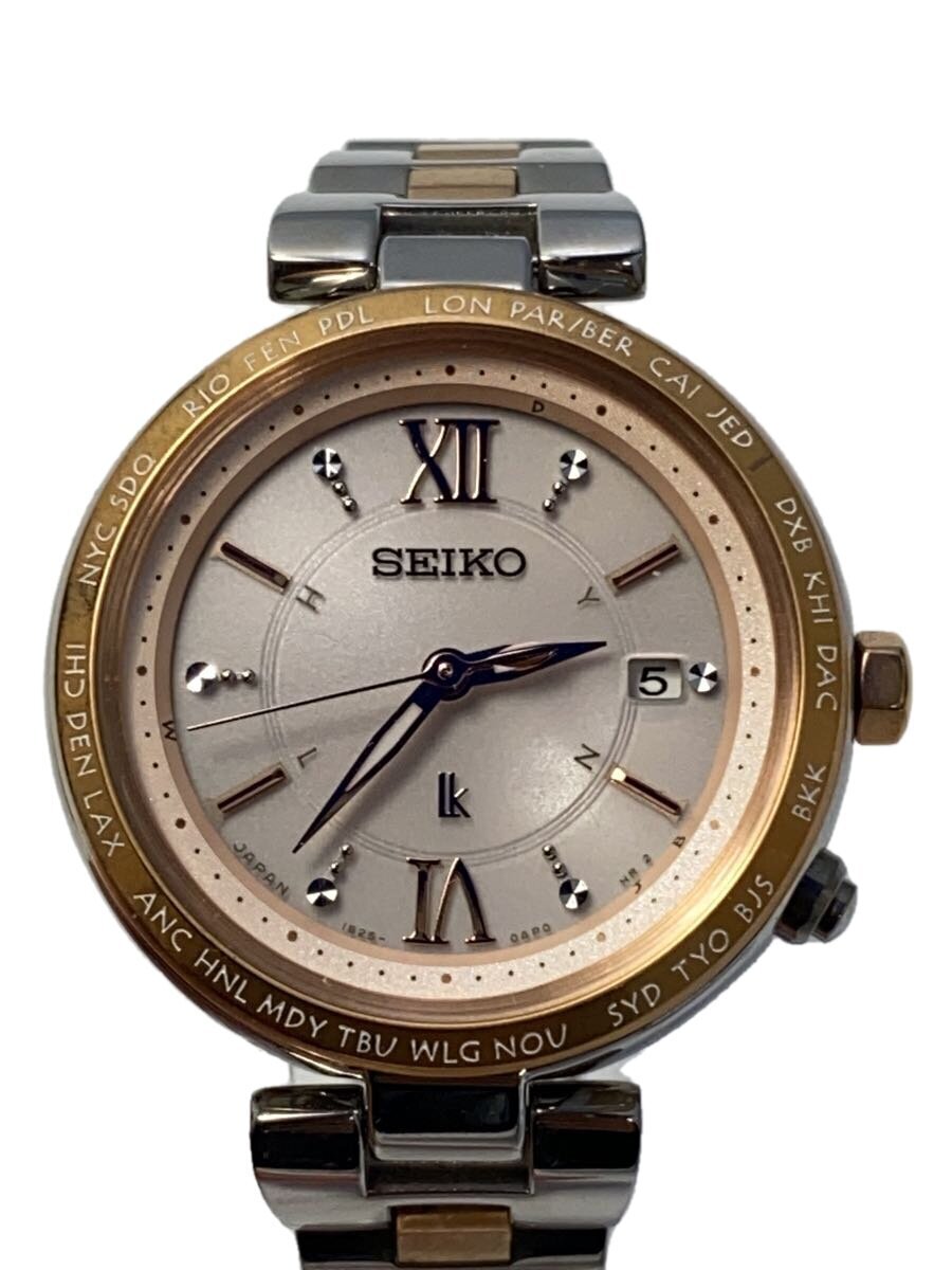 SEIKO◇LUKIA_ルキア/ソーラー腕時計/アナログ/28mm/GLD/SLV SEIKO◇LUKIA_ルキア/ソーラー腕時計/アナログ/28mm/GLD/SLV