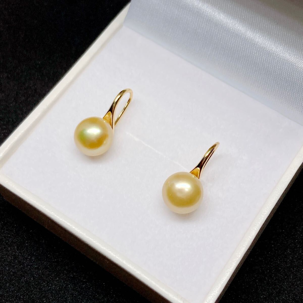 Yahoo!オークション - イエローパール 8-9mm フックピアス K18GP ゴー...