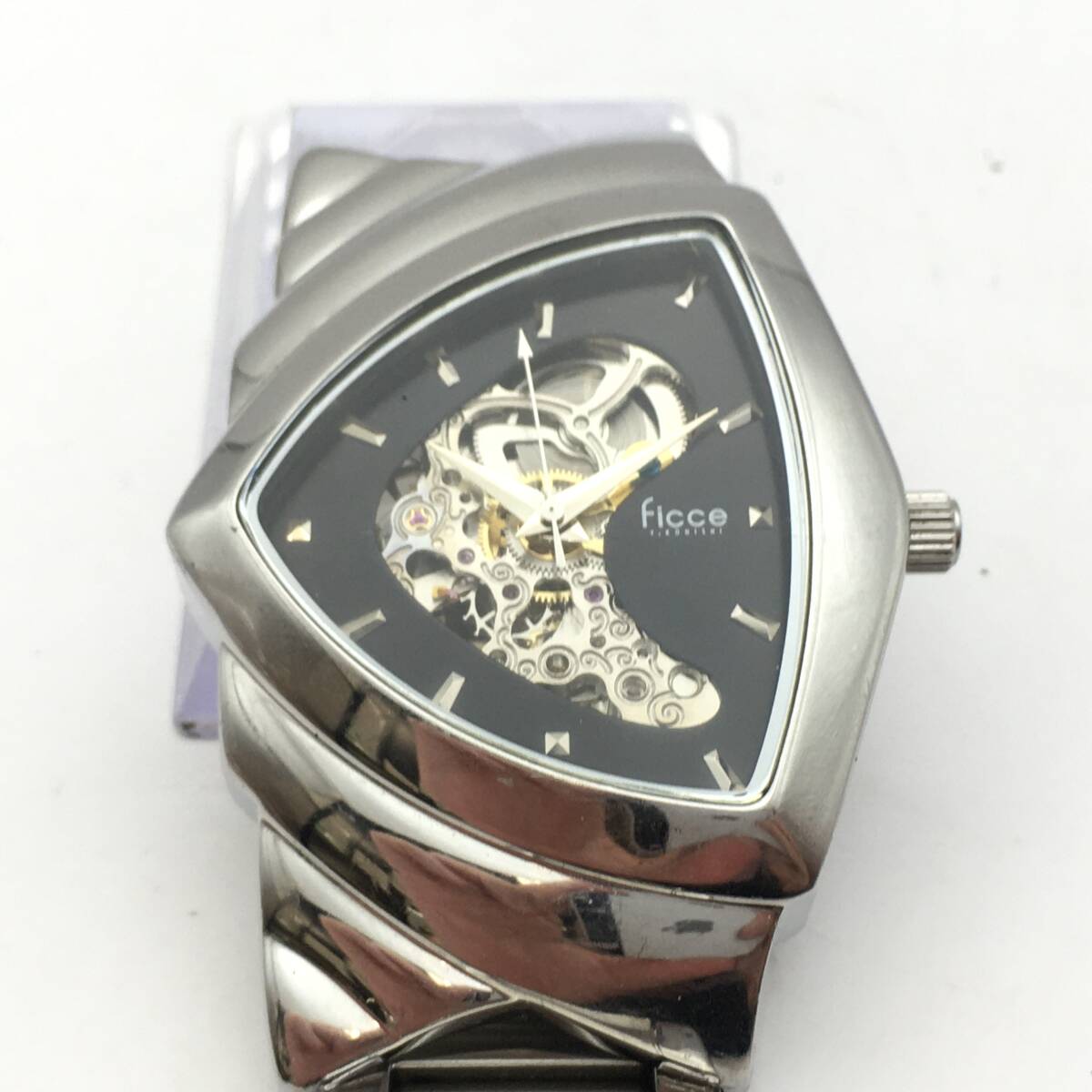 Yahoo!オークション - E247-265 ficce/フィース スケルトン文字盤 3針...