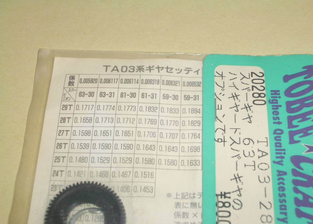 Yahoo!オークション - TA03 タミヤ スパーギヤ 63T (トビー製ハイギヤ...