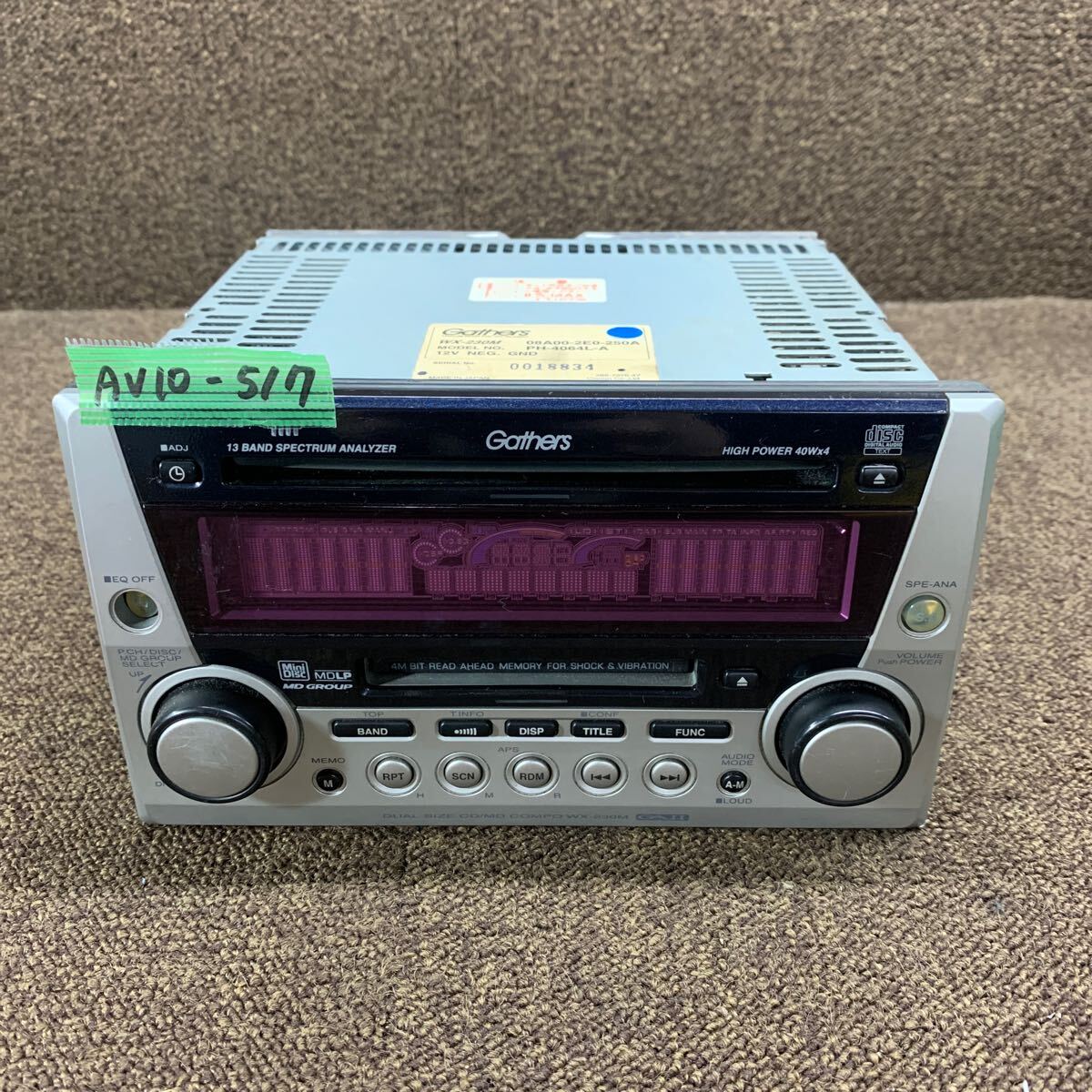 Yahoo!オークション - AV10-517 激安 カーステレオ HONDA Gathers WX-2...