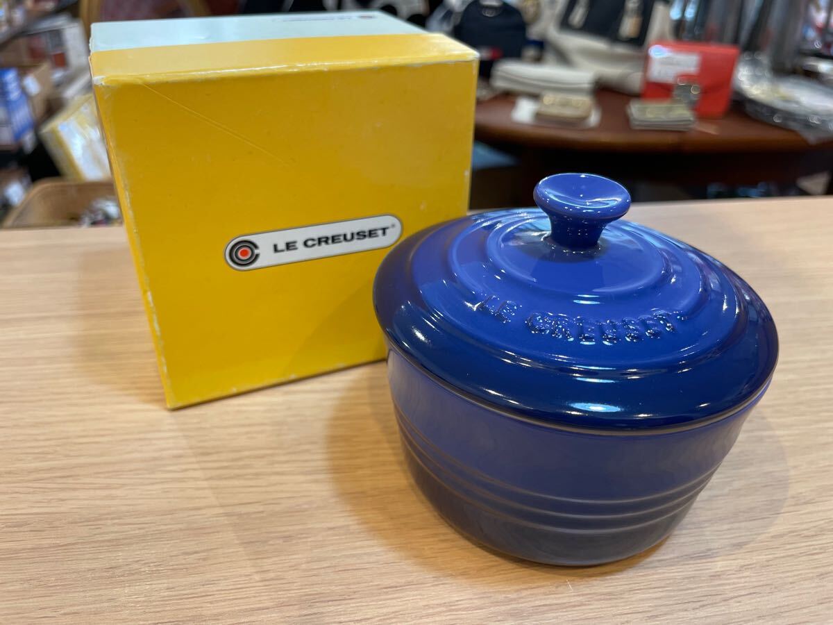 Yahoo!オークション - A5212【ルクルーゼ】ラムカン L 蓋付き コバルト...