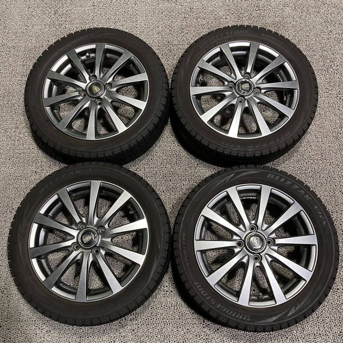 AG238-410 バリ溝 165/55R15 BS BLIZZAK VRX スタッドレス MANARAY SPORT ES 15×4.5J +43 100-4H アルミホイール 4本set ...