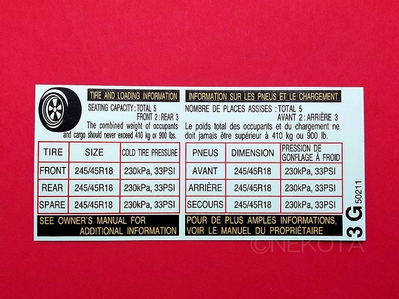 Yahoo!オークション - 【ステッカー】[K62]タイヤ警告シール(LS430向け...