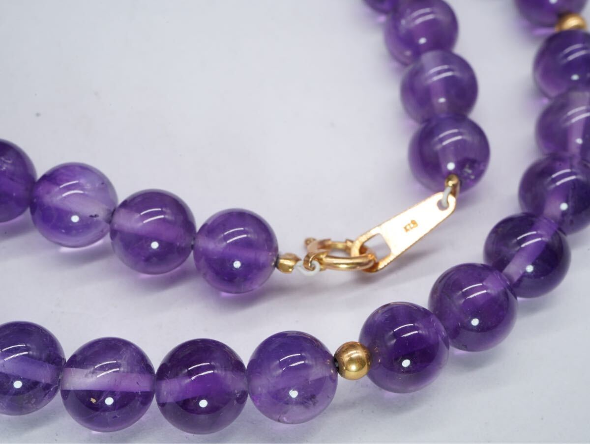Yahoo!オークション - 【1638】k18 アメジスト ネックレス アクセサリ...