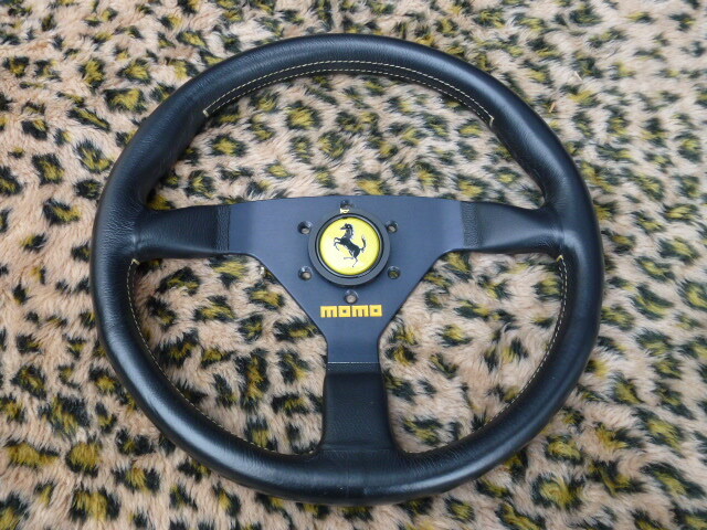 当時物 モモ 正規品 レザー ステアリング F355 308 GTS GTB 512BB 328 GTA テスタロッサ 412 348 TB TS F512 TR GT GTS 456 ...