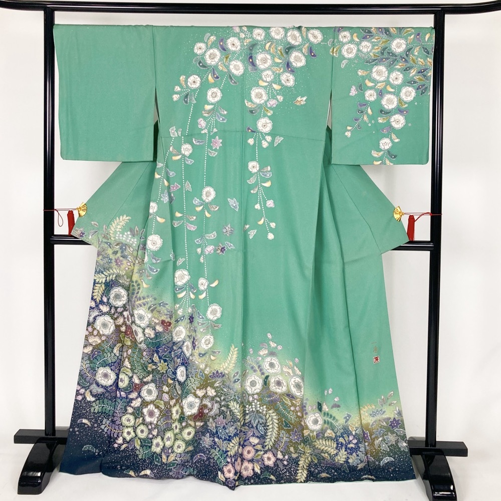 Yahoo!オークション - 訪問着 吉乃一廉 銀通し 辻が花 グラデーション ...