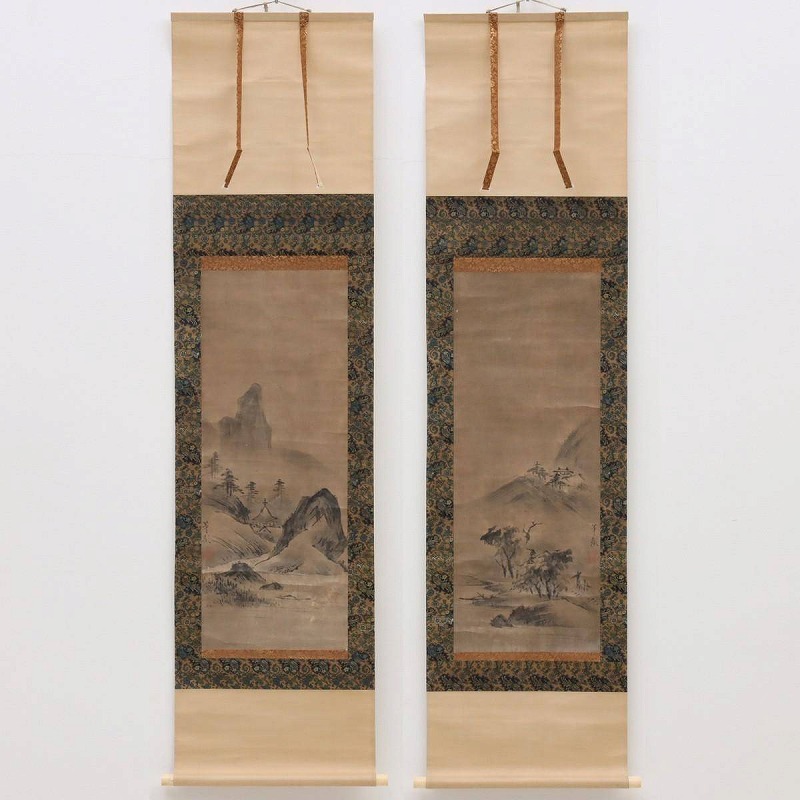 Yahoo!オークション - JK09-9514[TOM]【真作】雲谷等顔 掛軸 紙本 肉筆...