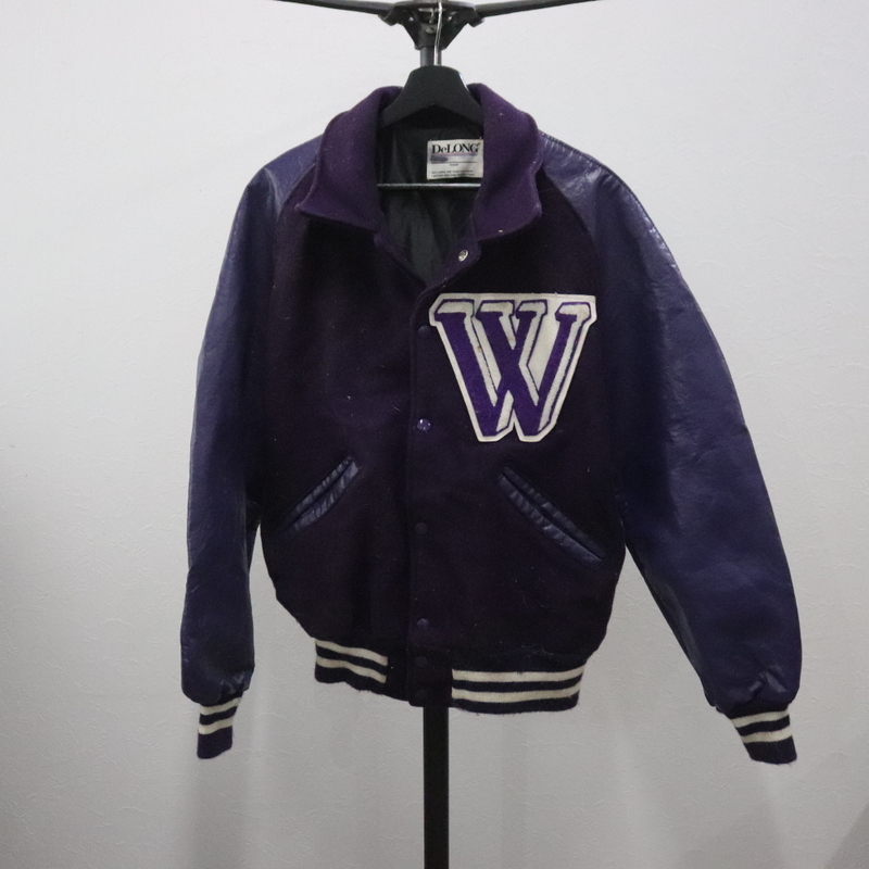 Yahoo!オークション - f731 80sビンテージ DeLONG ウールスタジアムジ...