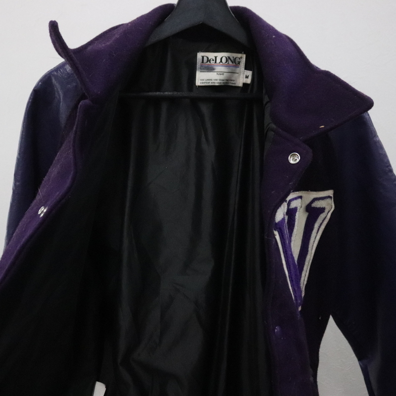 Yahoo!オークション - f731 80sビンテージ DeLONG ウールスタジアムジ...