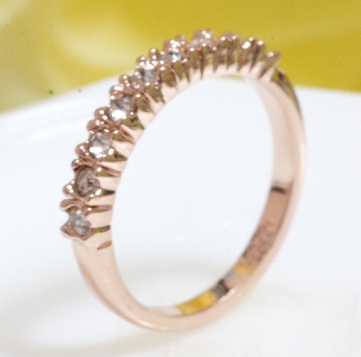 Yahoo!オークション - 18KRGPゴールドCZピンキーリング gu1224e