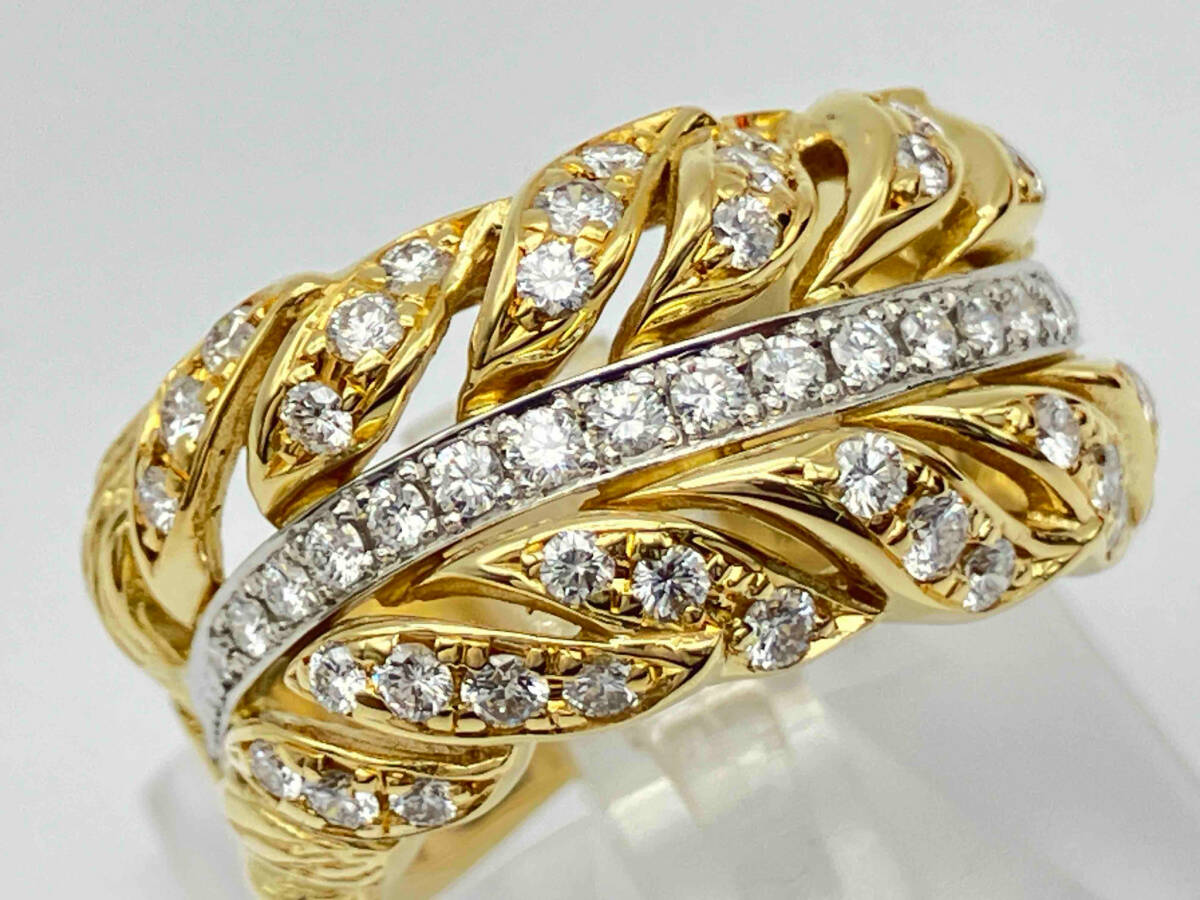 Yahoo!オークション - K18／Pt950／#14／ダイヤモンド／0.85ct／13.8g...