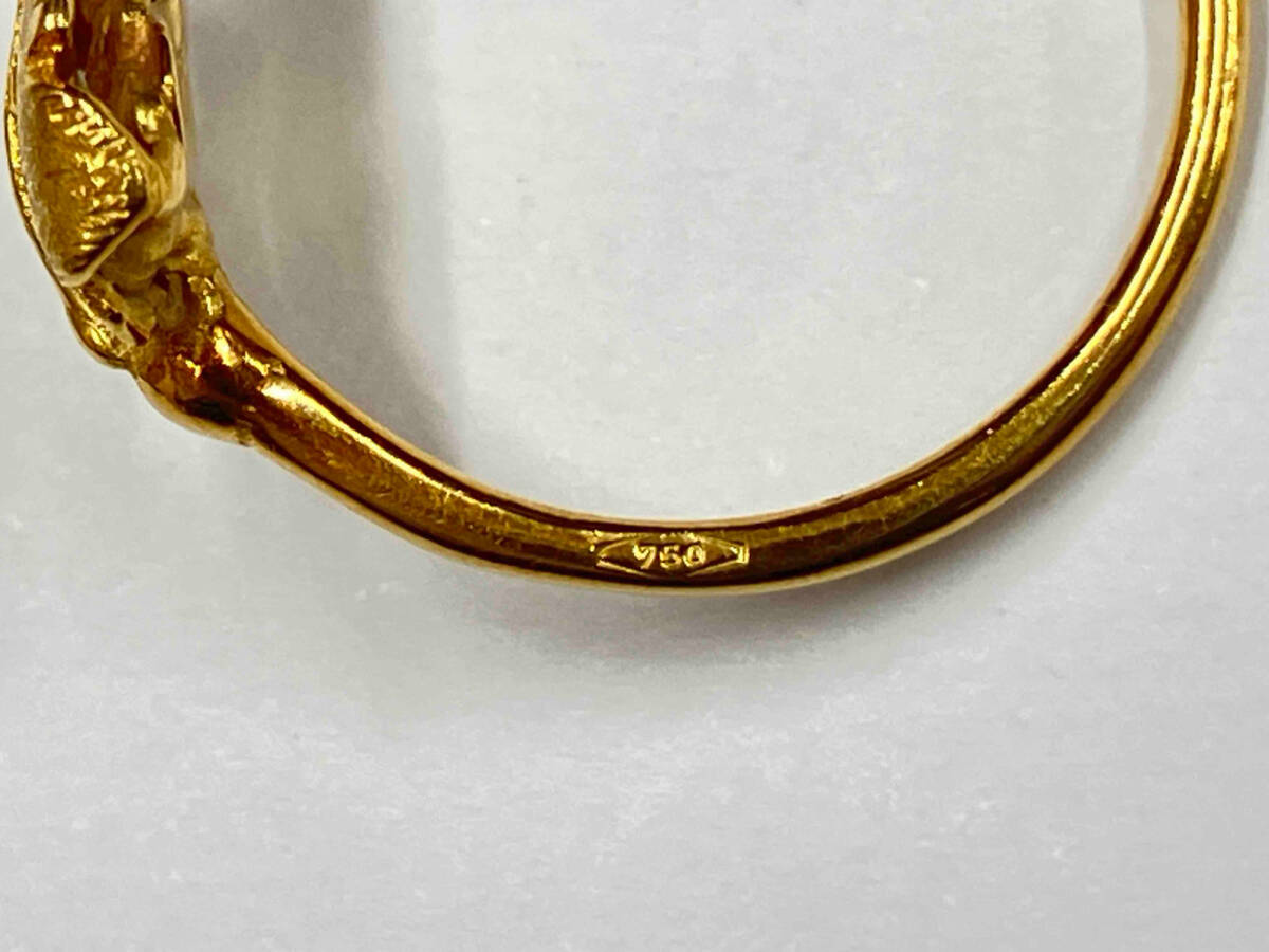 Yahoo!オークション - K18／#14／750刻印／リーフモチーフリング／2.5g