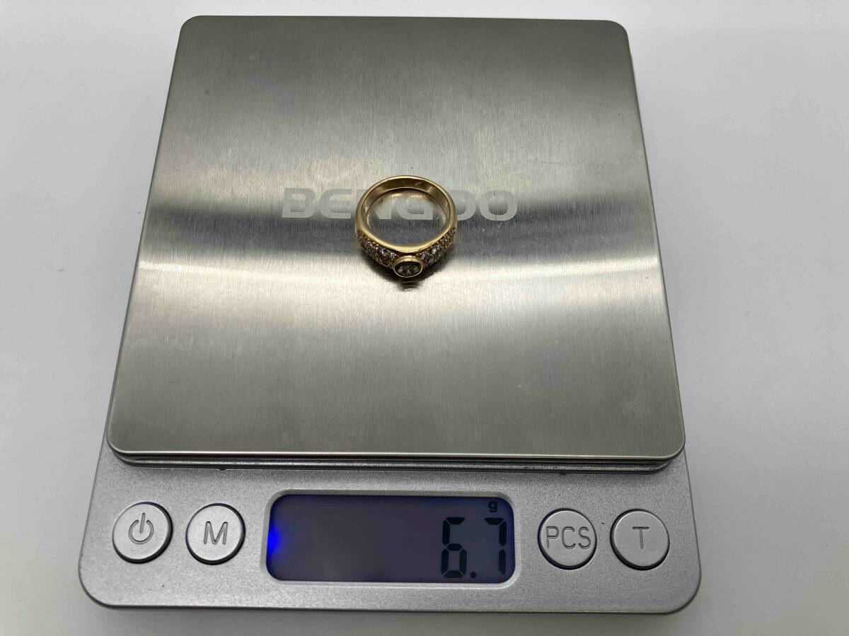 Yahoo!オークション - K18 18金 デザインリング ダイヤ0.58ct ダイヤ0....