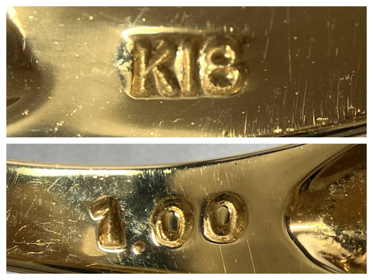 Yahoo!オークション - K18 天然ダイヤモンド 1.00ct リング 11.5号 4.5...