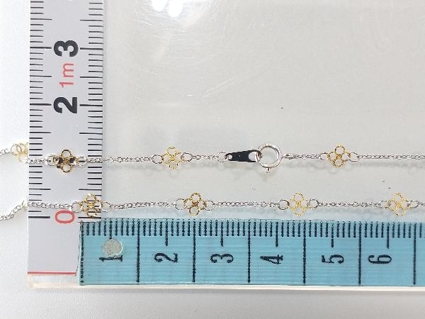 Yahoo!オークション - K18 WG YG デザインチェーンネックレス フラワー...
