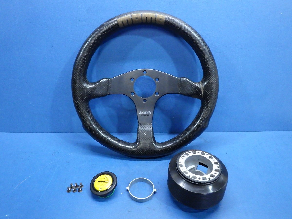 ジムニー MOMO ステアリングホイール ブラック レザー 35cm 35Φ ホーン ボス付き H22年 JB23W(ステアリング、ハンドル本体)｜売買されたオークション情報、yahooの商品 ...