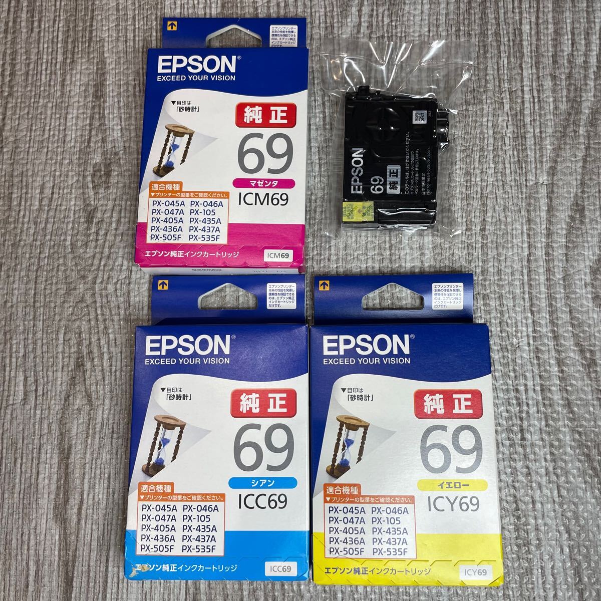 EPSON エプソン 純正 インクカートリッジ ICBK69 ICC69 ICM69 ICY69 IC4CL69 相当 砂時計 ブラック シアン マゼンタ イエロー(エプソン)｜売買された ...