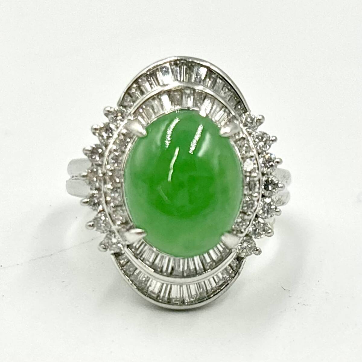 Yahoo!オークション - Pt900 プラチナ 翡翠 4.66ct 天然ダイヤモンド ...