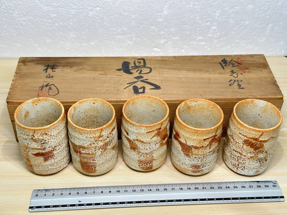 6370 長期保管品 湯呑み 5個セット 絵志野 桂山作 茶器 茶道具 木箱付き(志野)｜売買されたオークション情報、yahooの商品情報をアーカイブ公開 - オークファン（aucfan.com）