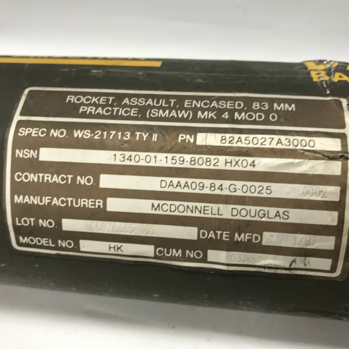 Yahoo!オークション - m03410 米軍実物 83mm SMAW MK4 ロケットランチ...