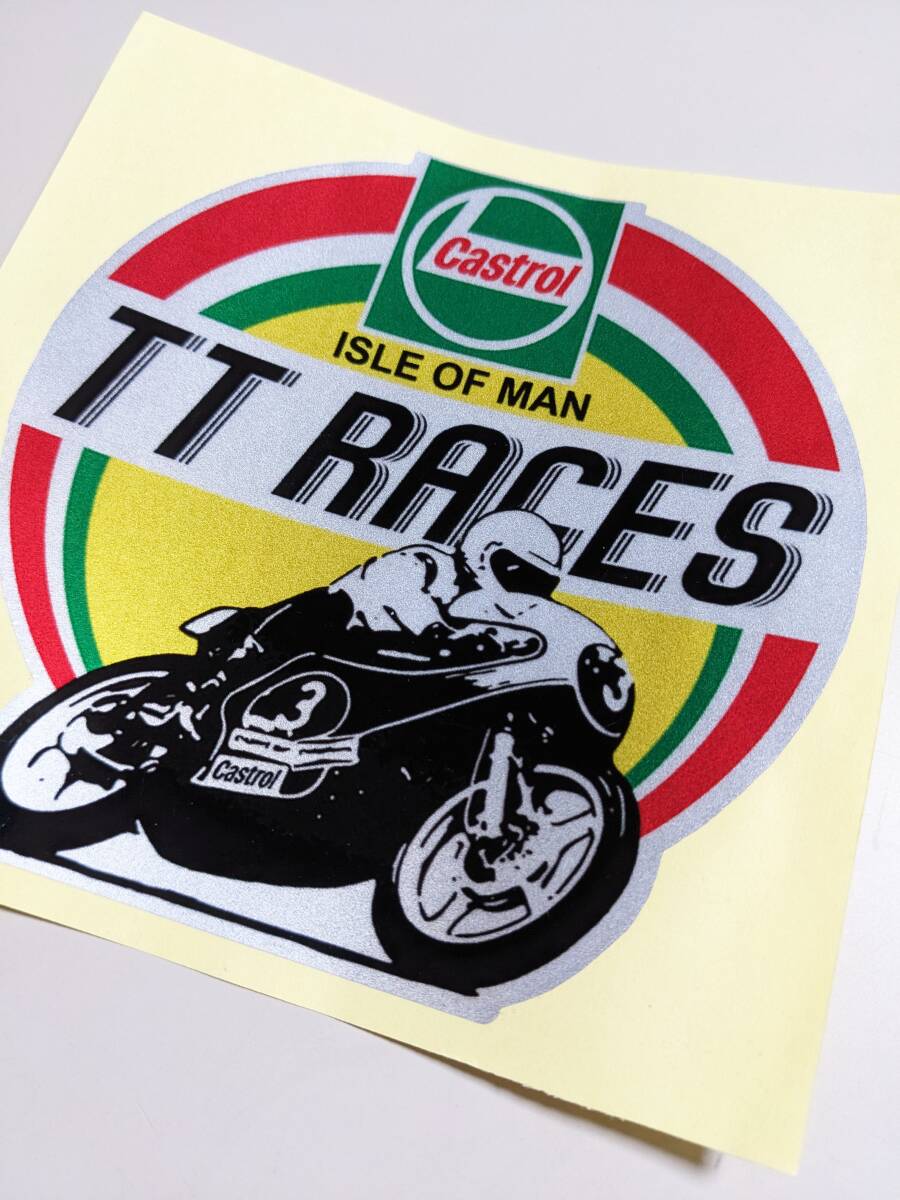 特価 キラキラ149mm T.T RACES 1961 イギリス ISLE OF MAN ロッカーズ カフェレーサー バイク 英国 UK GB(ステッカー、デカール)｜売買されたオークション ...
