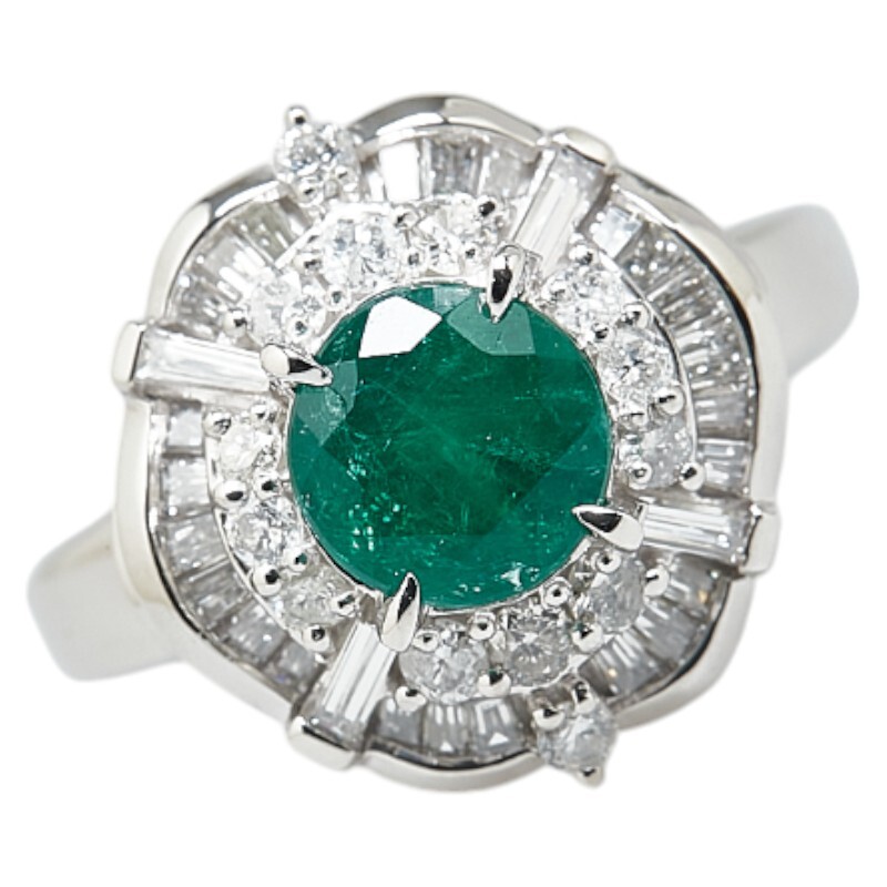 Yahoo!オークション - Pt900 プラチナ エメラルド1.41ct ダイヤ1.13ct ...