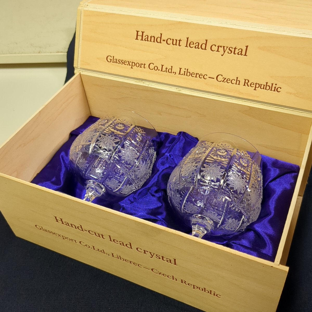 Yahoo!オークション - 10181 ボヘミア ブランデーグラス ペア クリスタ...