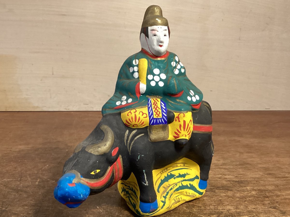 SS-5953 天神様 姫の土人形 牛乗り天神 のったり 岐阜県可児町 インテリア 置物 和風 レトロ アンティーク 393g /くHIら(雑貨)｜売買されたオークション情報、yahooの商品 ...