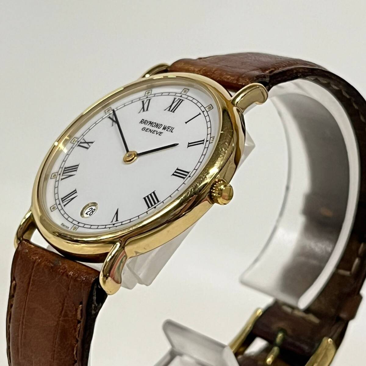 1円~ 実動 レイモンドウィル RAYMOND WEIL ジュネーブ geneve 9124-2 クォーツ メンズ腕時計 ホワイト文字盤 ラウンド ローマン J151698(その他)｜売買され ...