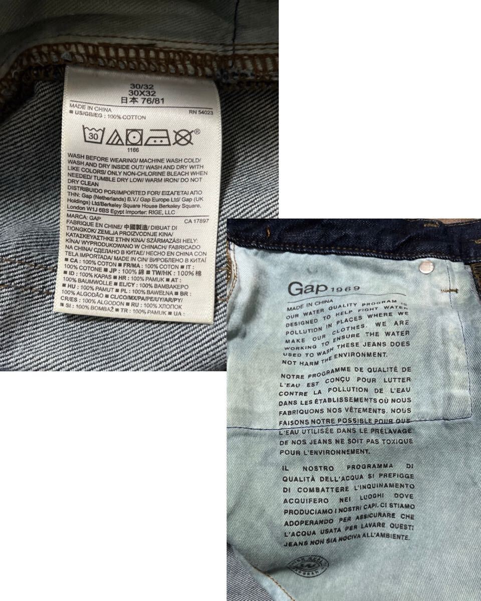 Yahoo!オークション - Gap1969 スリムジーンズ 30 32綿100%ズボン 洗濯...