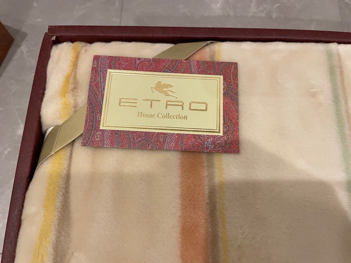 Yahoo!オークション - 【未使用品】 ETRO エトロ 綿100％ 綿毛布 14...