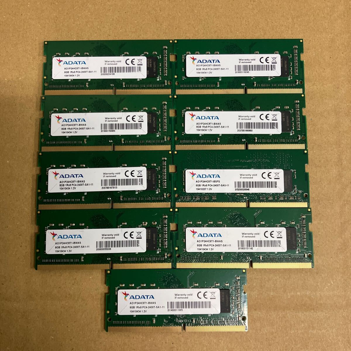 Yahoo!オークション - D189 ADATA ノートPCメモリ 8GB 1Rx8 PC4-2400T ...