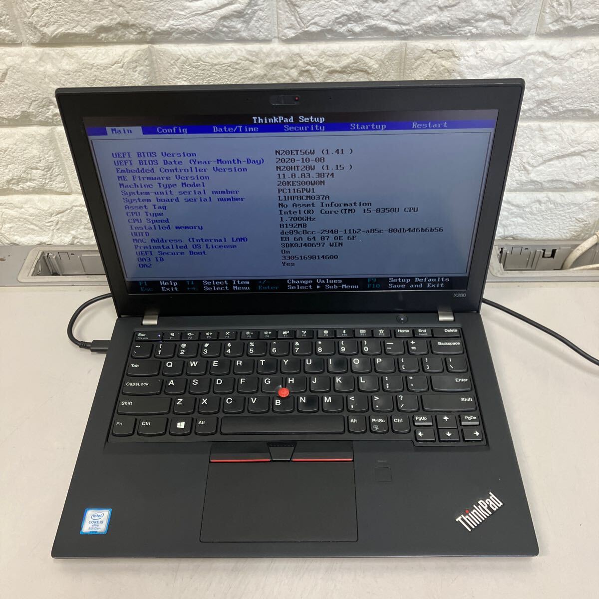 Yahoo!オークション - E163 Lenovo ThinkPad X280 Core i5 8350U メモ...