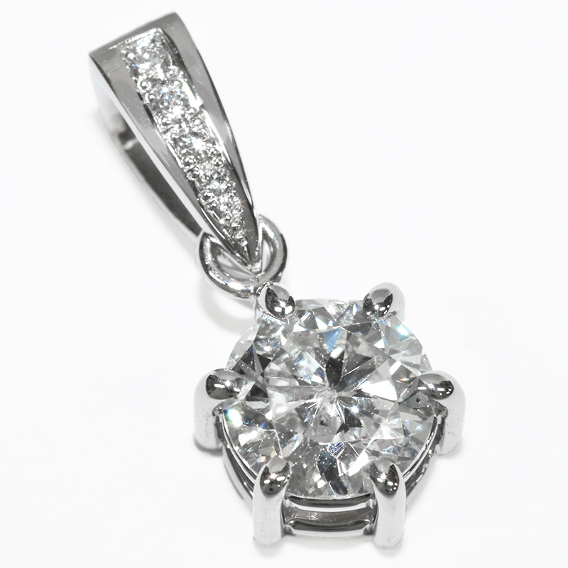 Yahoo!オークション - Pt900 1ct 一粒ダイヤ プラチナ ペンダントトッ...