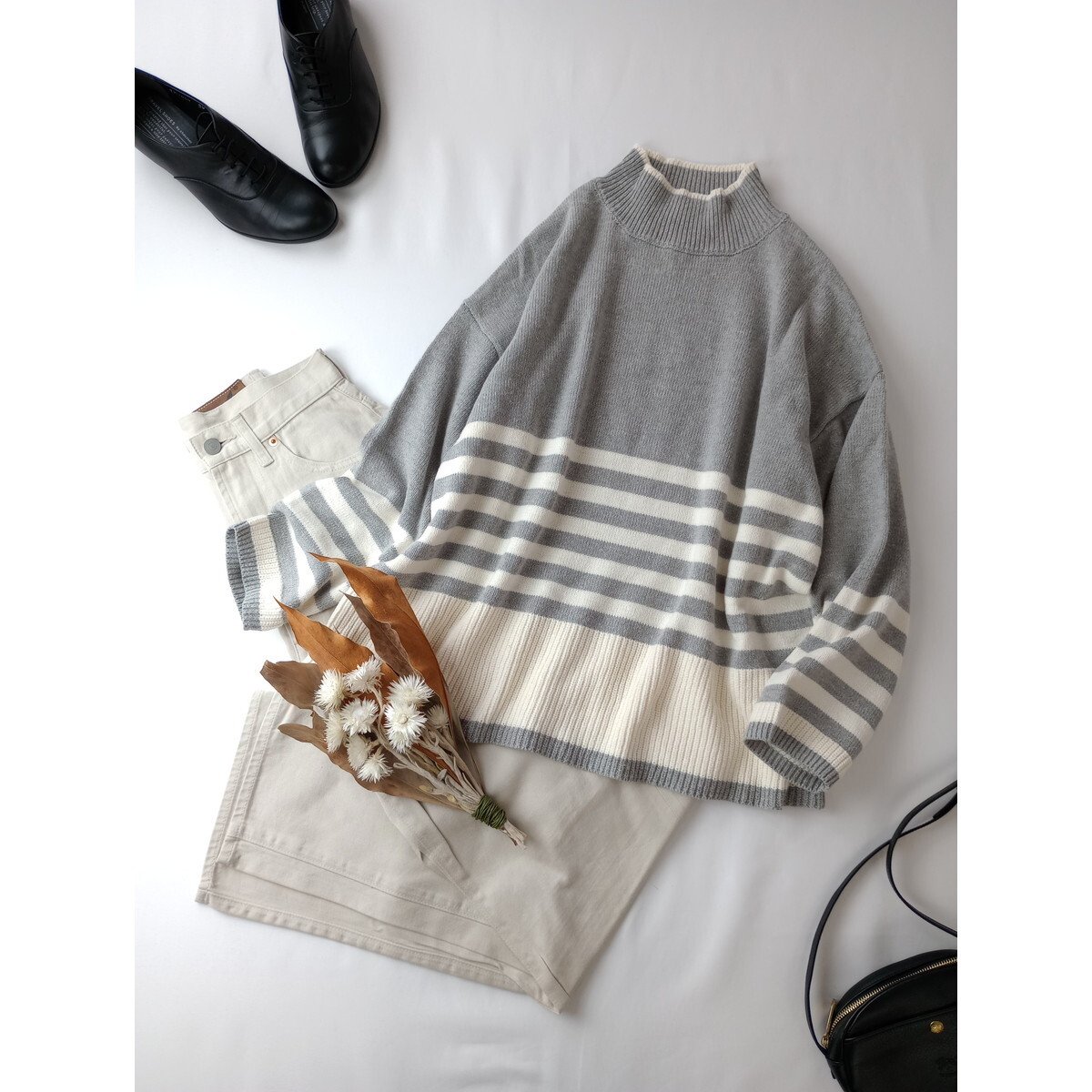 any SiS エニィスィス オンワード樫山 上品カジュアルをつくる ワイドボーダー ニット プルオーバー ハイネック 綿混 長袖 2 34K+6378(any SiS)｜売買された ...