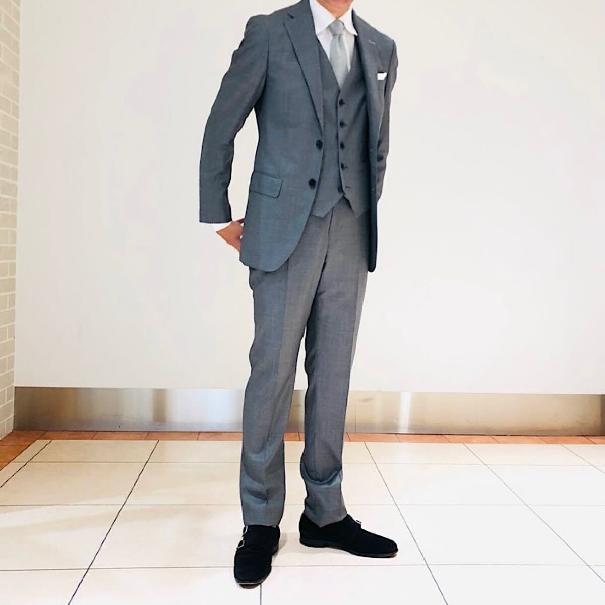 未使用 SHIPS × Loro Piana SILK AIR スーツ 42 グレー 未使用 SHIPS × Loro Piana SILK AIR スーツ 42 グレー