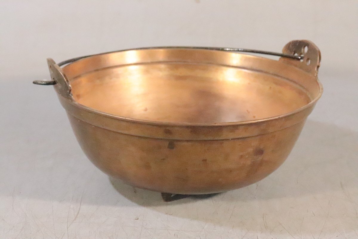 Yahoo!オークション - E089 銅鍋/片手取っ手/金属工芸/重さ約645g/一...