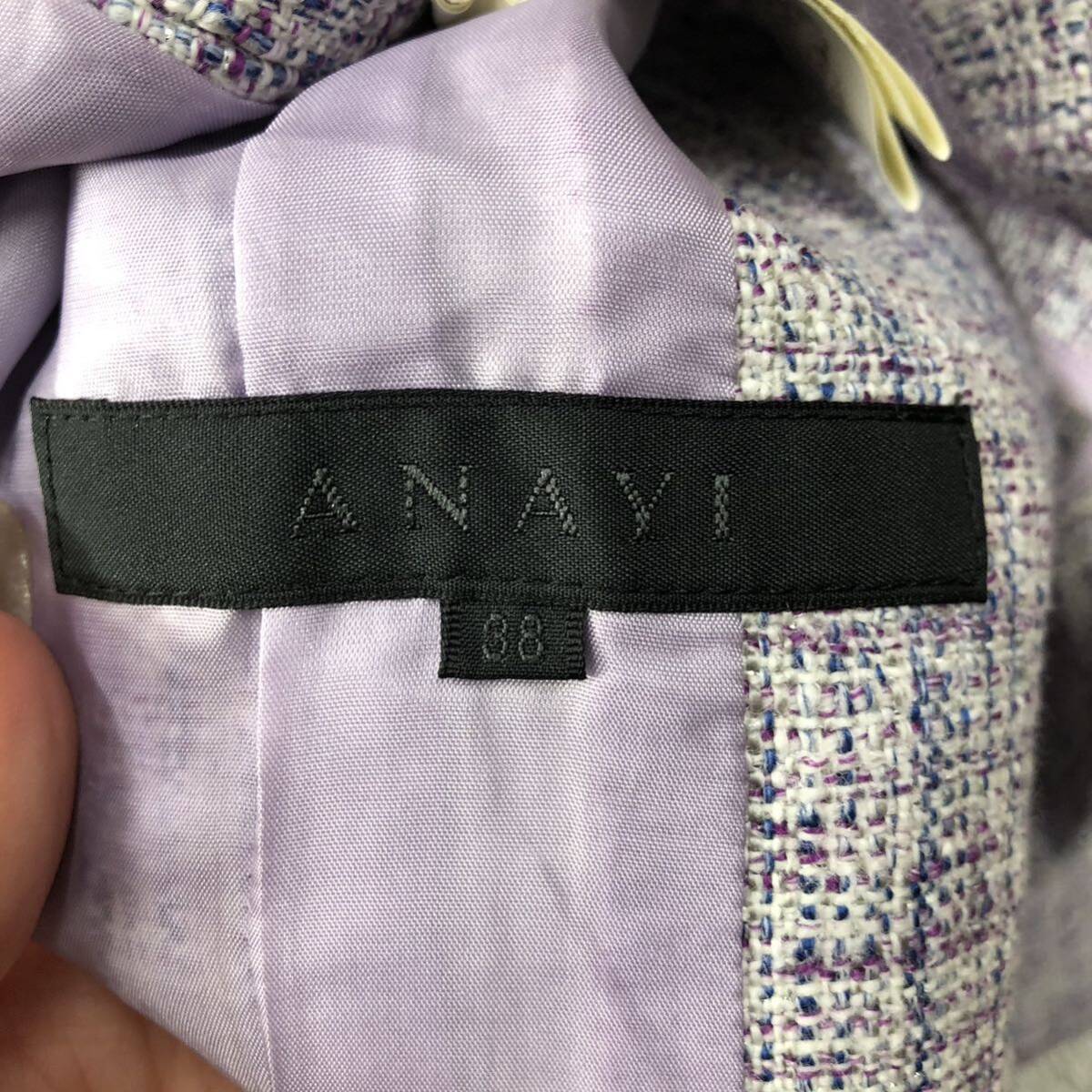 Yahoo!オークション - ANAYI アナイ 薄手ツイードジャケット ホック留...