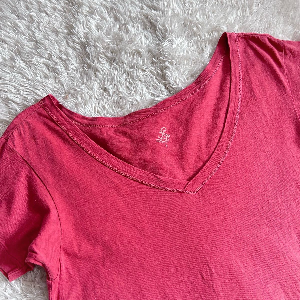 Yahoo!オークション - 45rpm Vネック半袖Tシャツ カットソー 赤系 ロン...