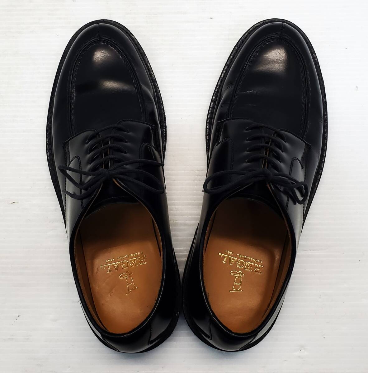 Yahoo!オークション - § B48958 REGAL Uチップ レザーシューズ ビジネ...