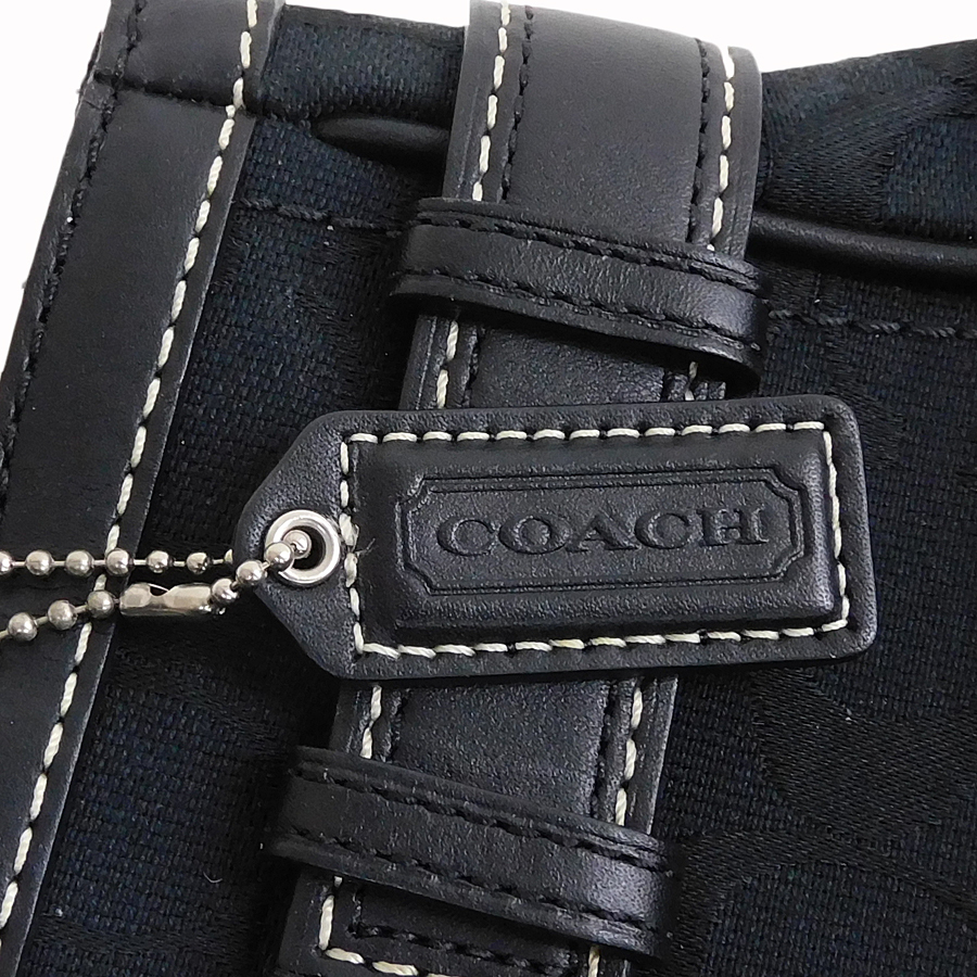Yahoo!オークション - 1円 美品 コーチ ハンドバッグ ブラック系 シグ...