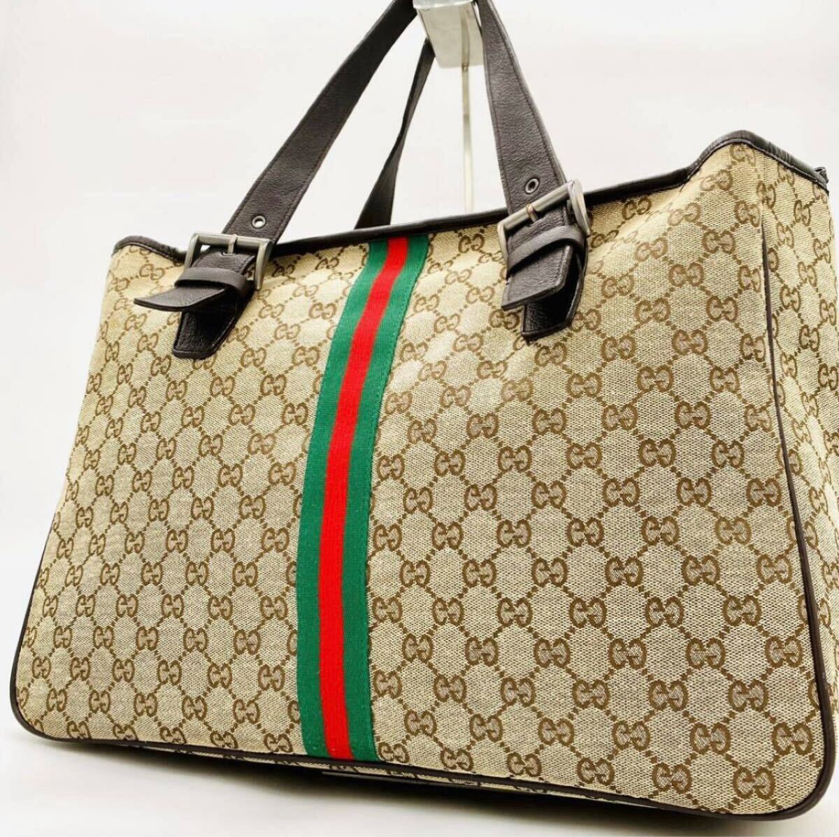 Yahoo!オークション - 未使用級【グッチ GUCCI】A4 大容量 ハンドバッ...