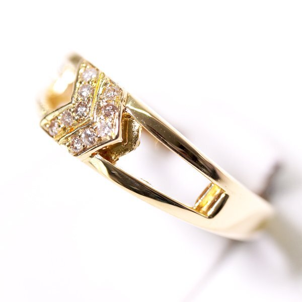 Yahoo!オークション - I-28 K18 ダイヤモンド デザインリング 11号弱