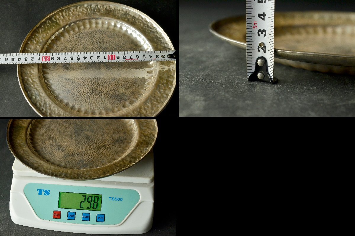 Yahoo!オークション - 【YB】在銘 純銀鎚目青海盆 298g・共箱付属 銀高...