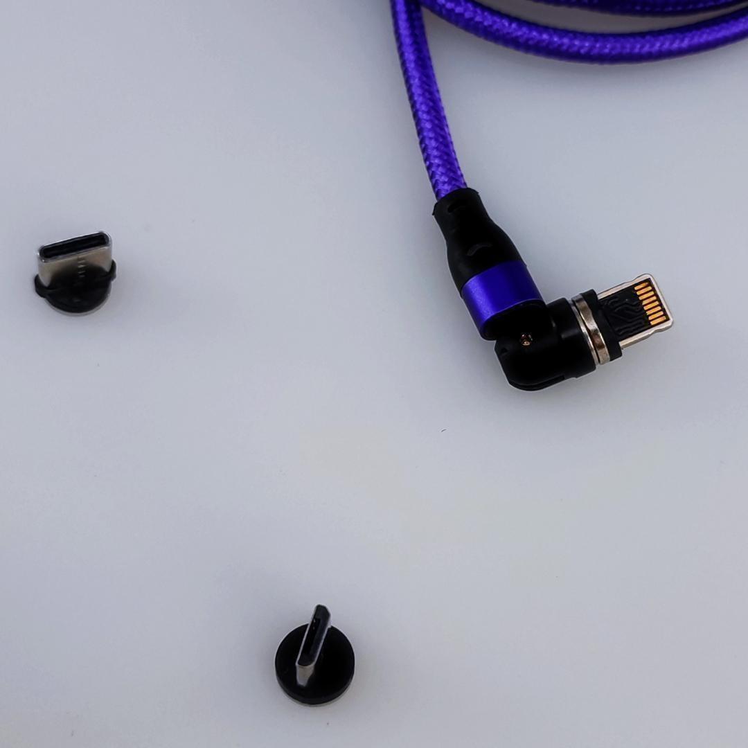 Yahoo!オークション - USB充電ケーブル 2m 540度マグネット脱着式 端子...
