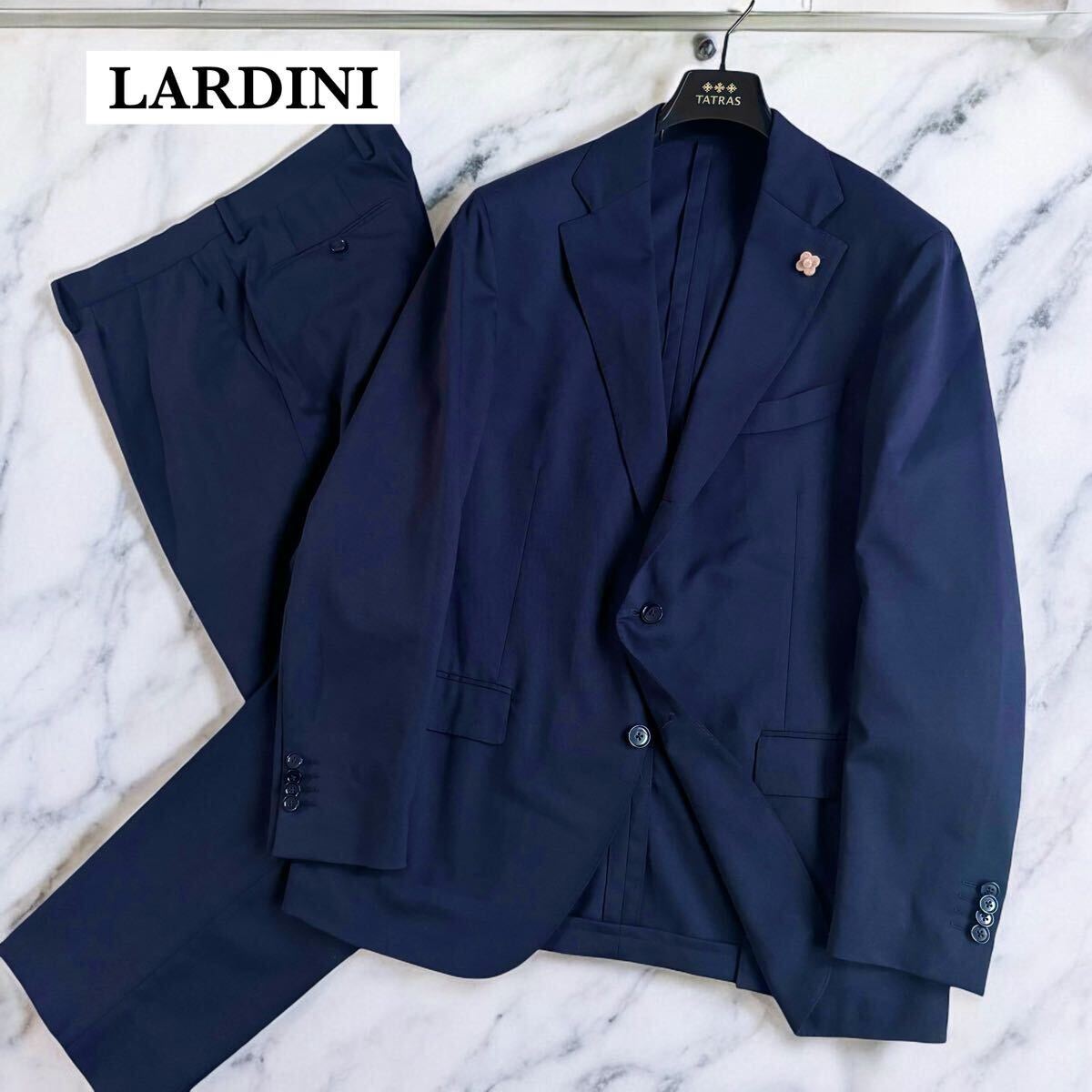 Yahoo!オークション - 未使用級 LARDINI セットアップスーツ ネイビー...
