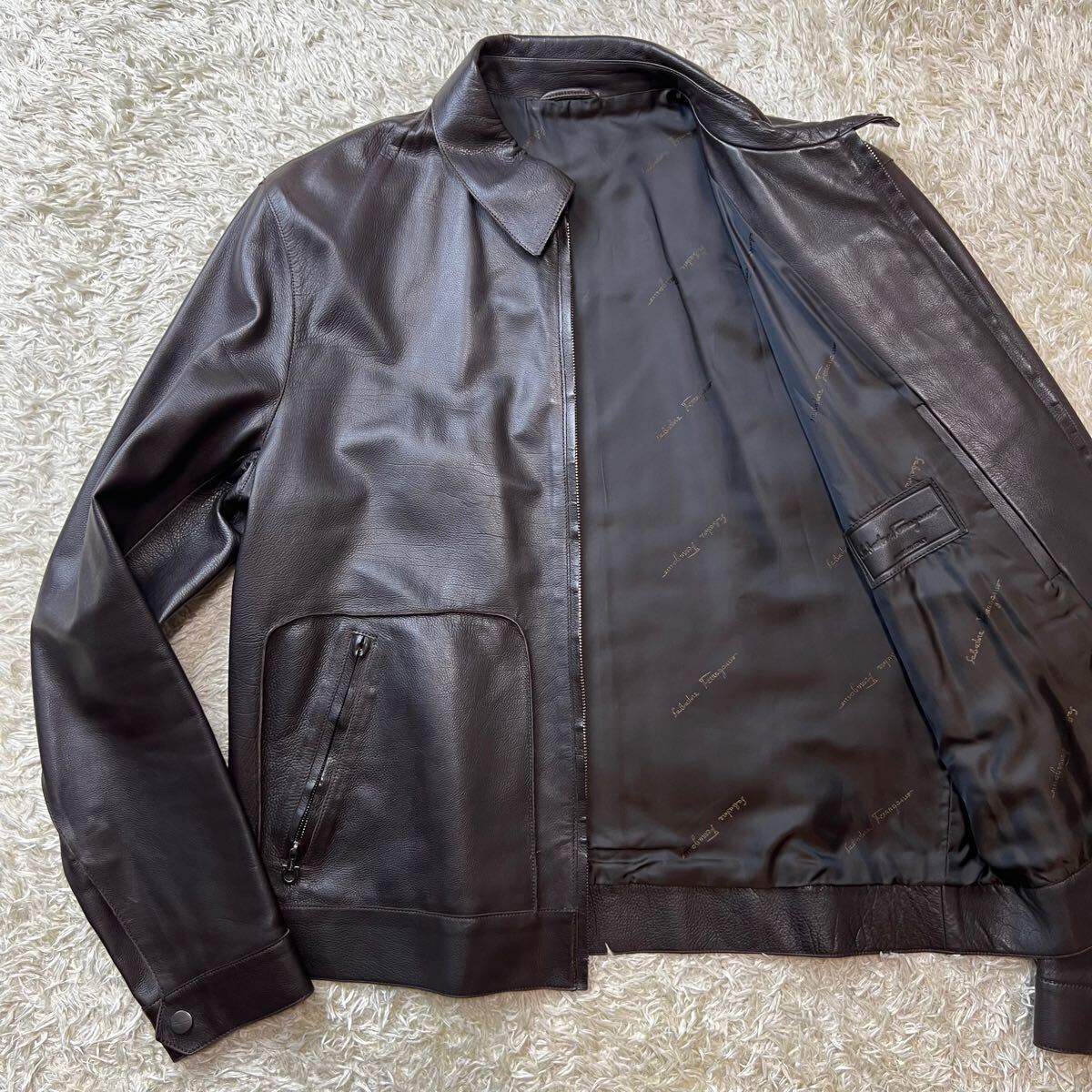 Yahoo!オークション - E08 希少XL 極美品 Salvatore Ferragamo フェラ...